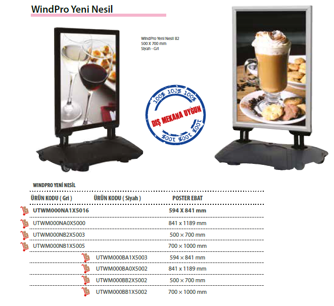 LEDLİ WindPro® - Kaldırım Pano - Seçil Bayrak